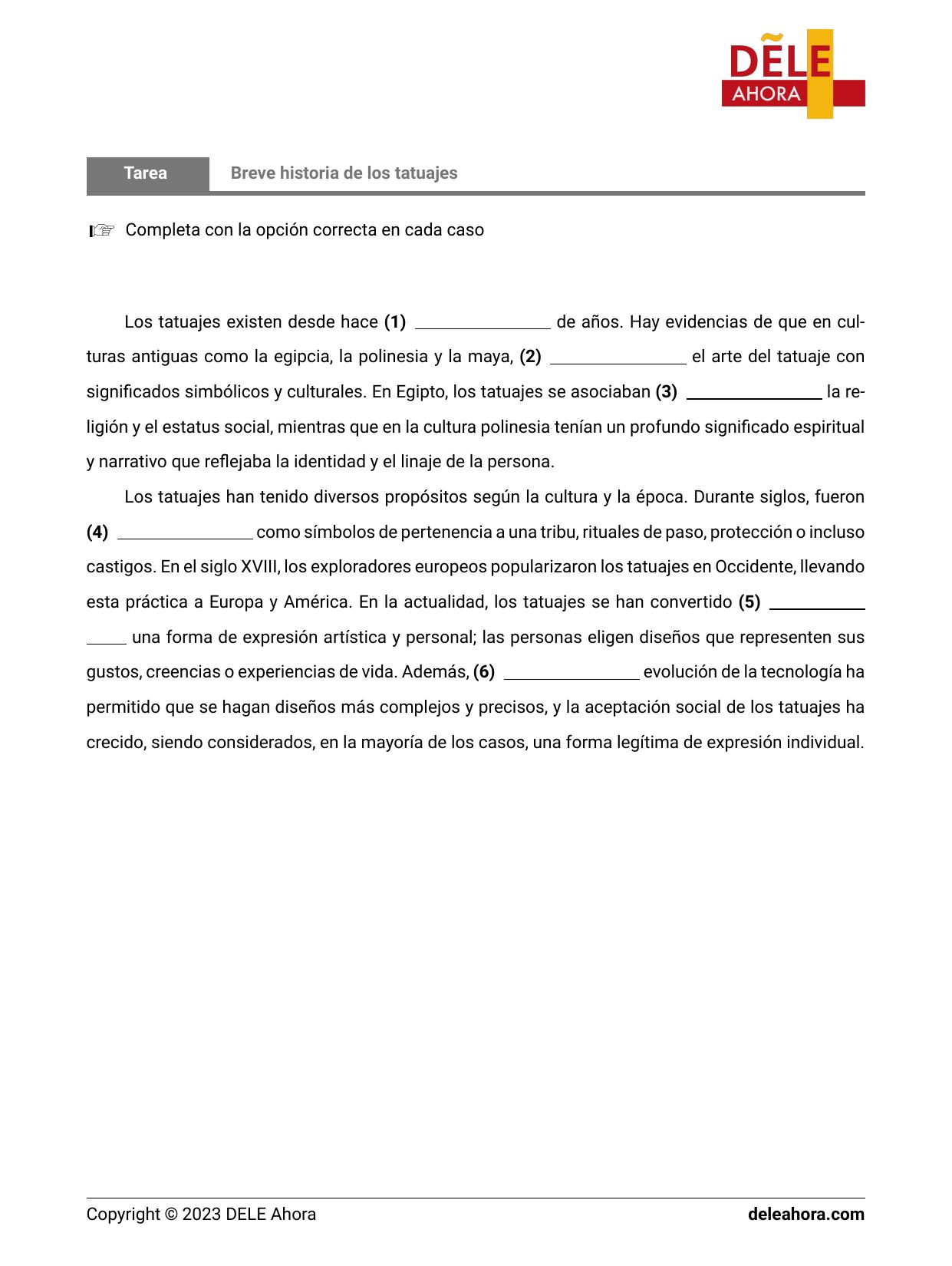 Breve historia de los tatuajes | Comprensión de lectura