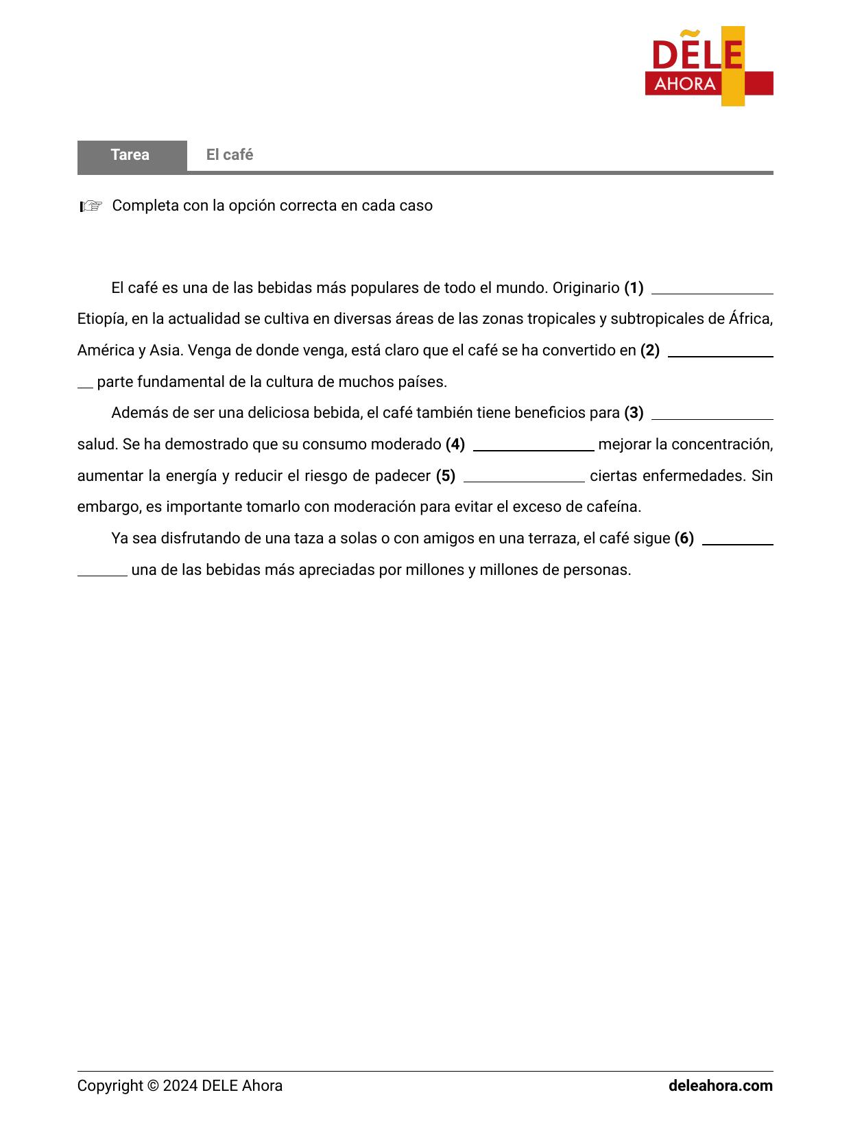 El café | Comprensión de lectura • DELE Ahora