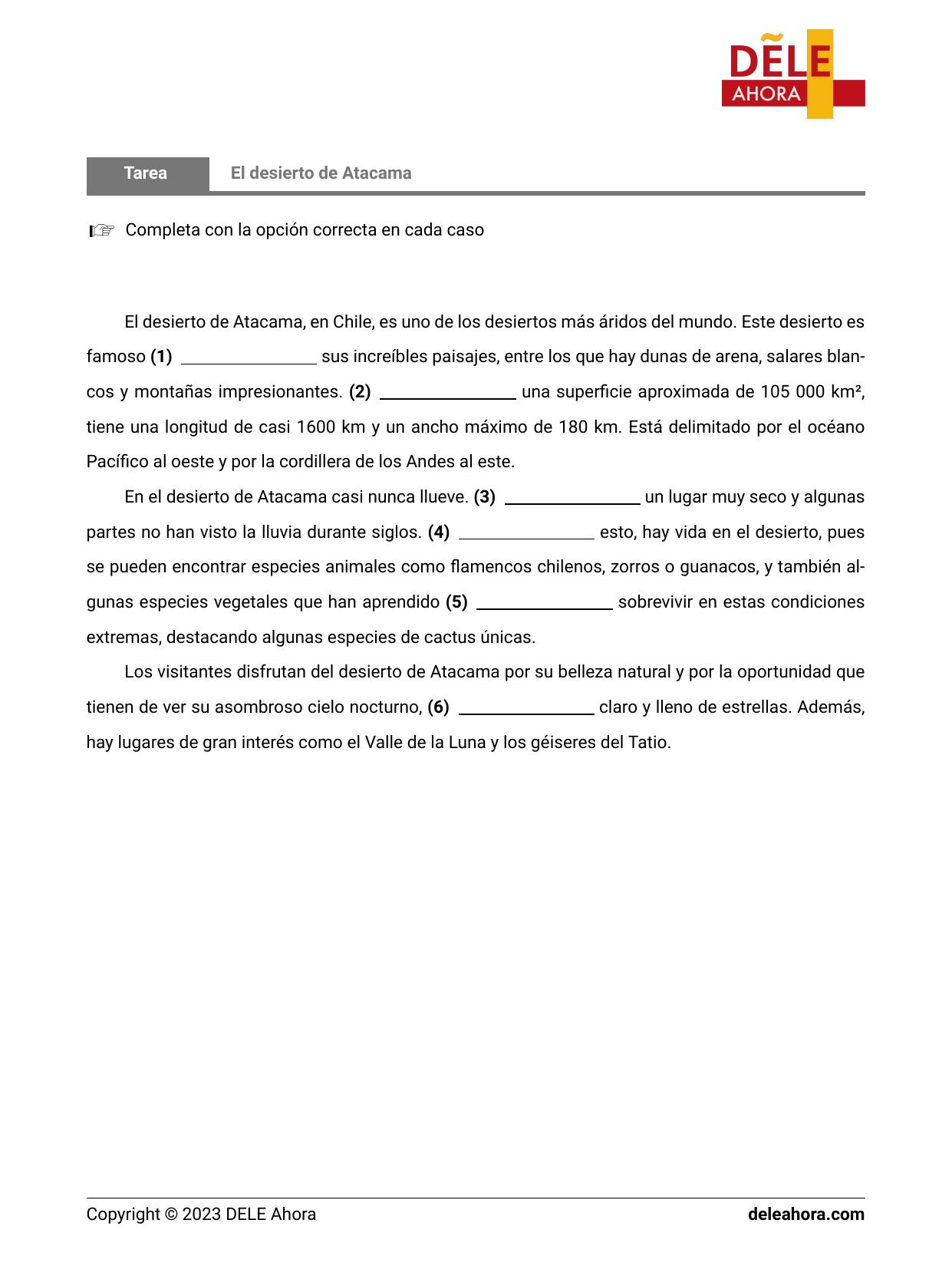 El desierto de Atacama | Comprensión de lectura • DELE Ahora