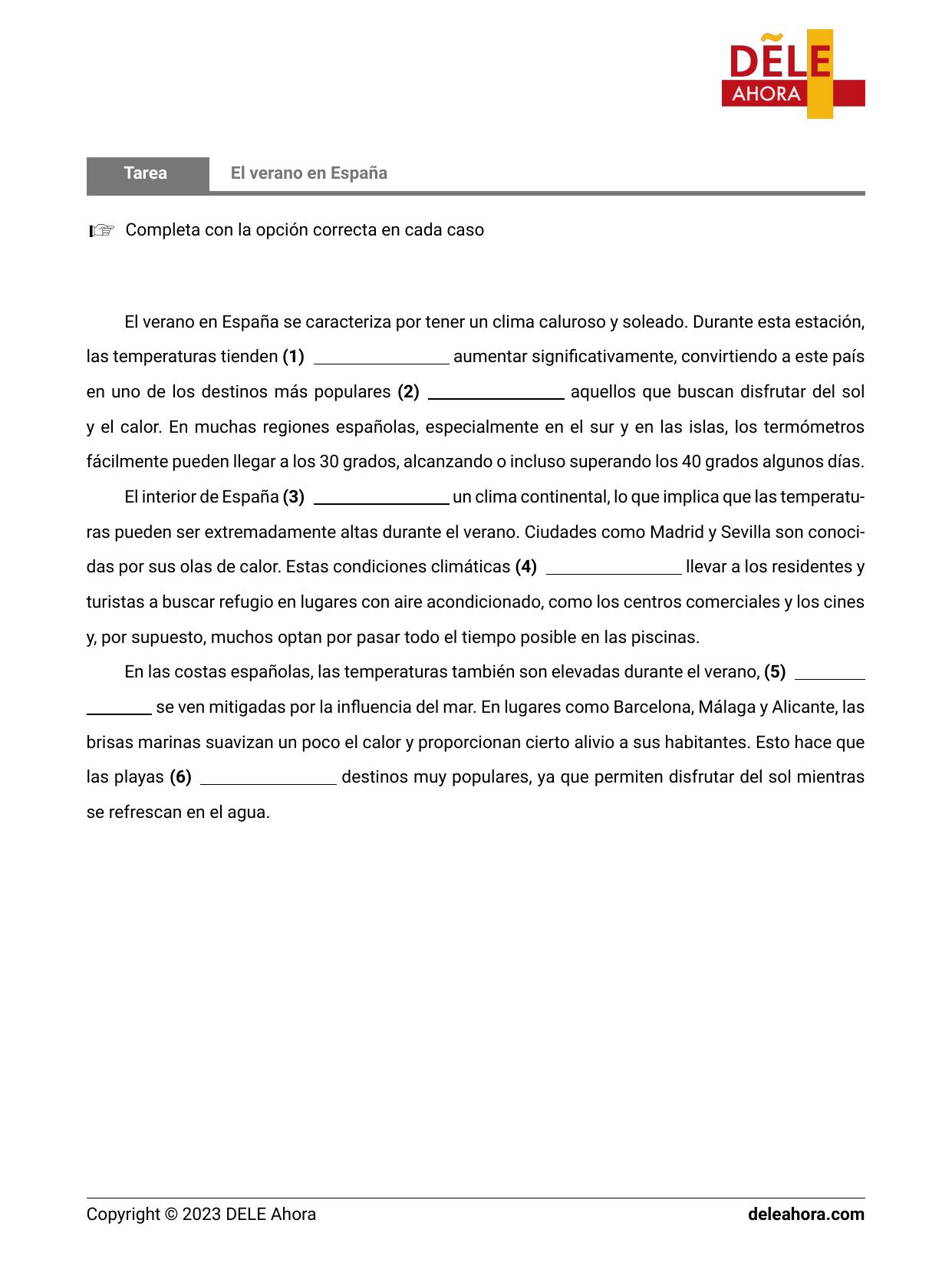 El verano en España | Comprensión de lectura • DELE Ahora