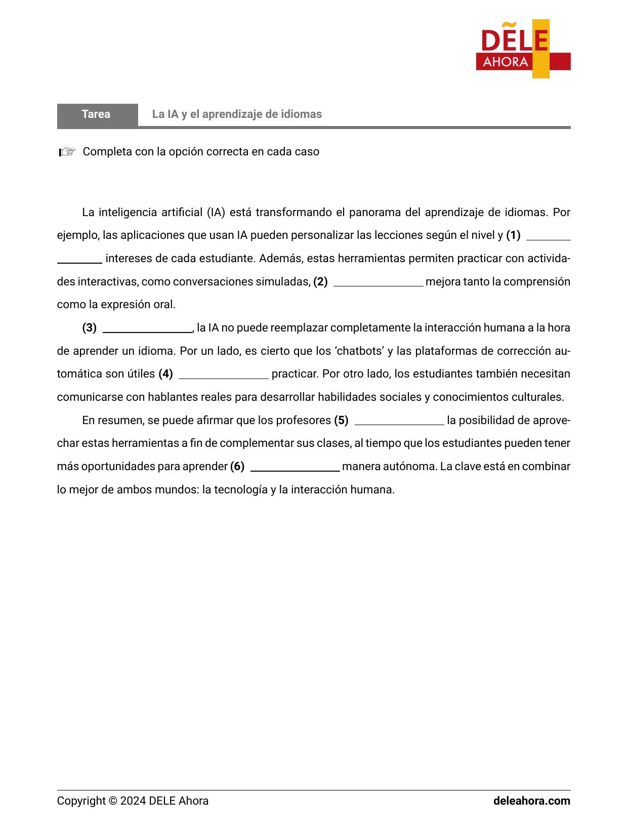 La IA y el aprendizaje de idiomas | Comprensión de lectura