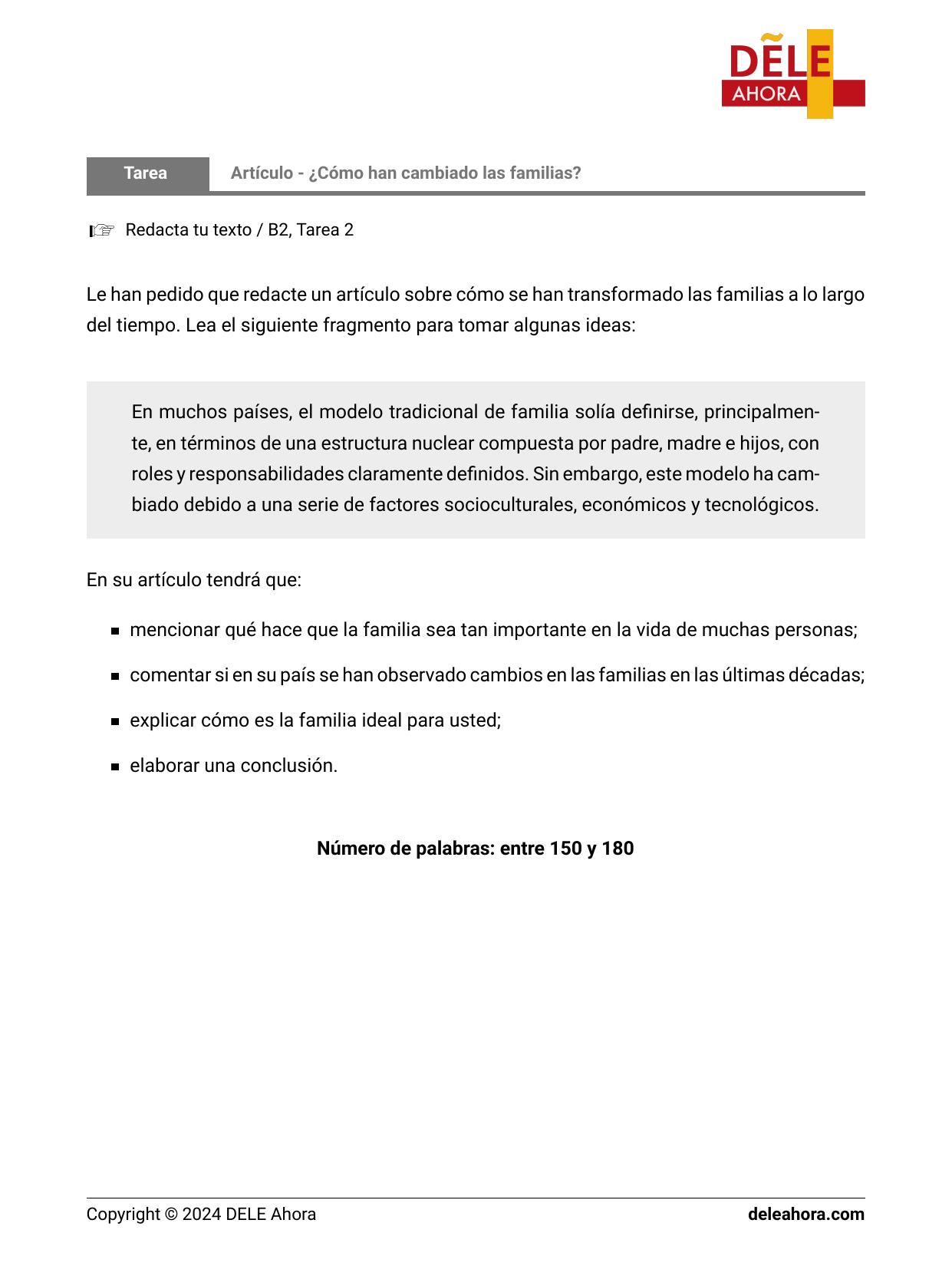 Artículo - ¿Cómo han cambiado las familias? | Expresión escrita
