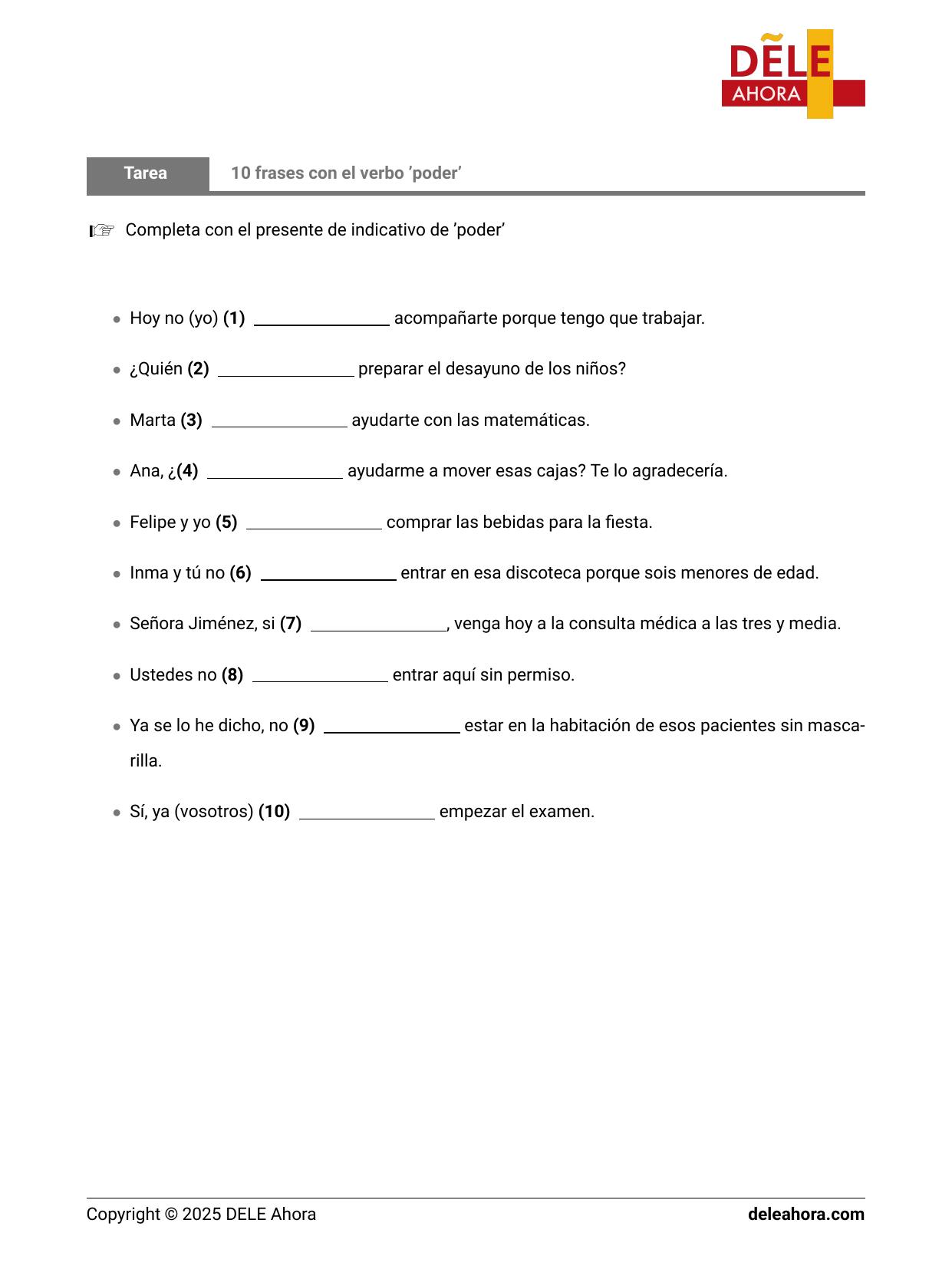 10 frases con el verbo 'poder' | Gramática • DELE Ahora