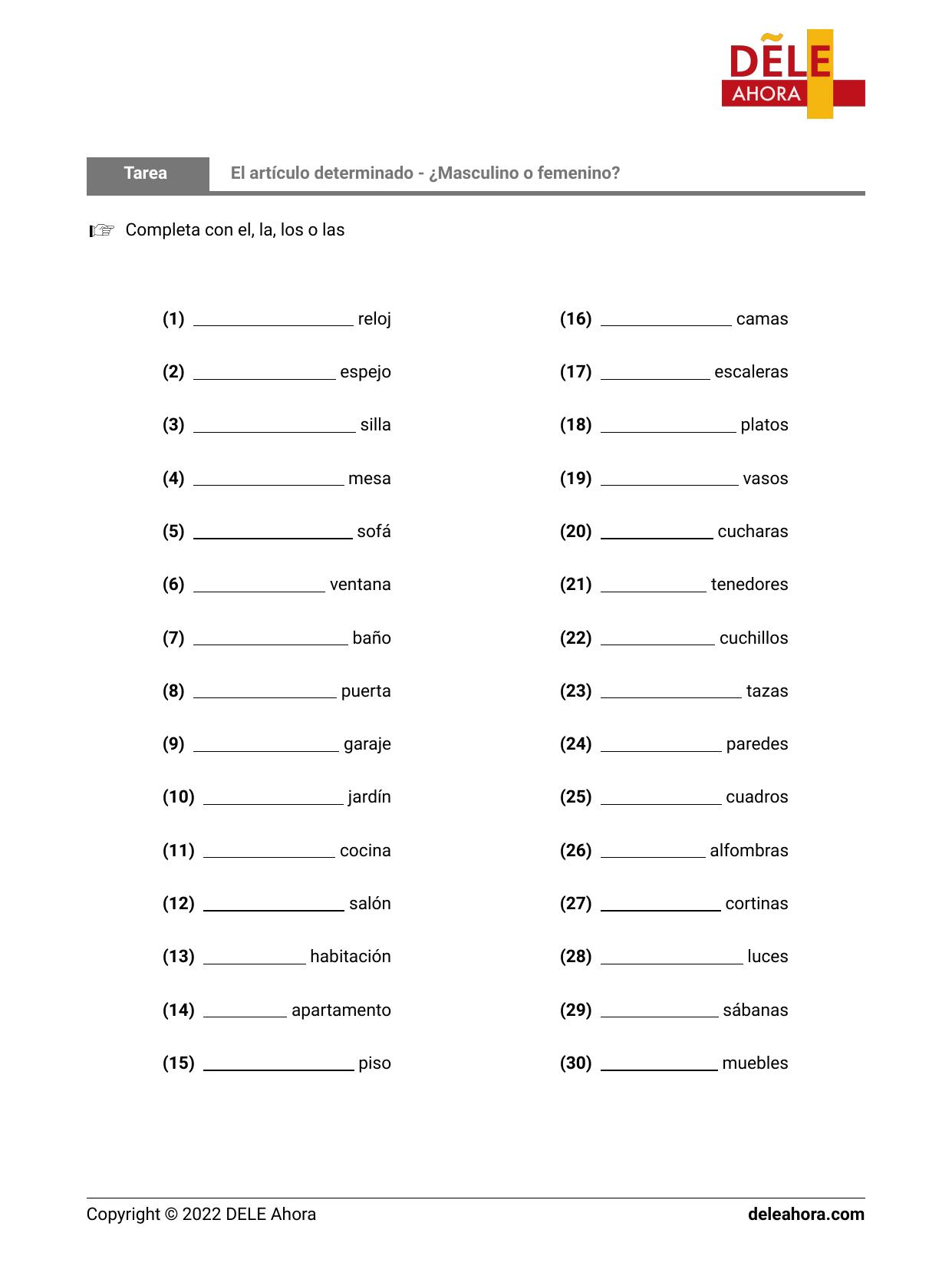El artículo determinado - ¿Masculino o femenino? | Gramática
