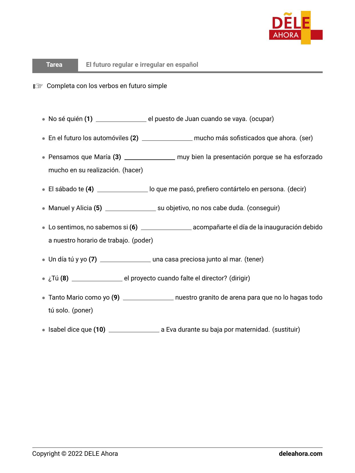 El futuro regular e irregular en español | Gramática