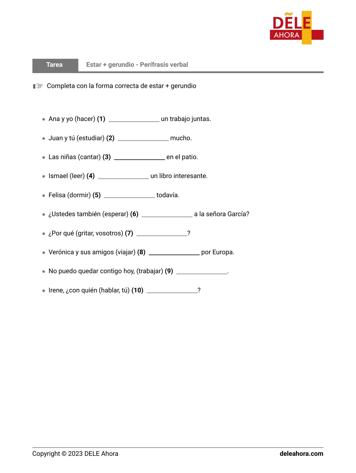 Estar + gerundio - Perífrasis verbal | Gramática