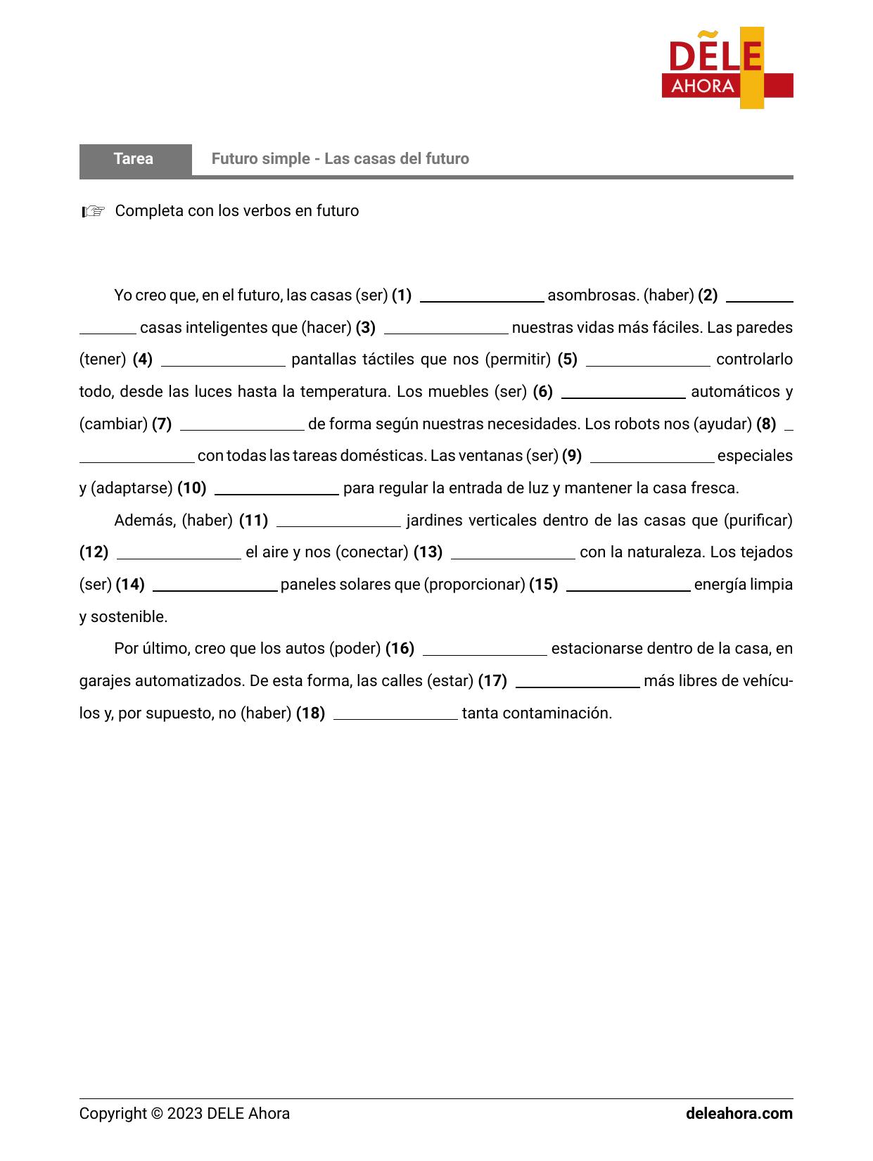 Futuro simple - Las casas del futuro | Gramática