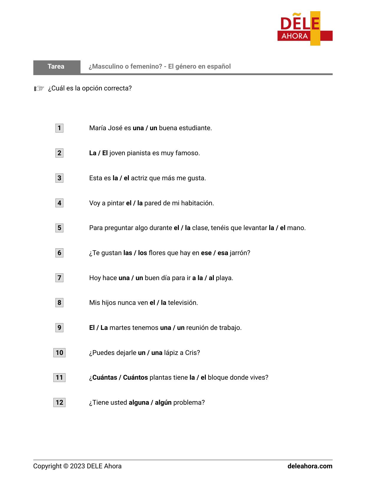 ¿Masculino o femenino? - El género en español | Gramática