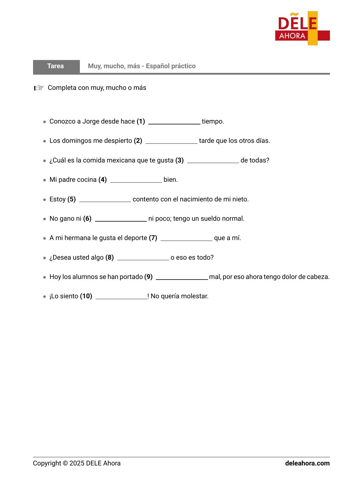 Muy, mucho, más - Español práctico | Gramática • DELE Ahora