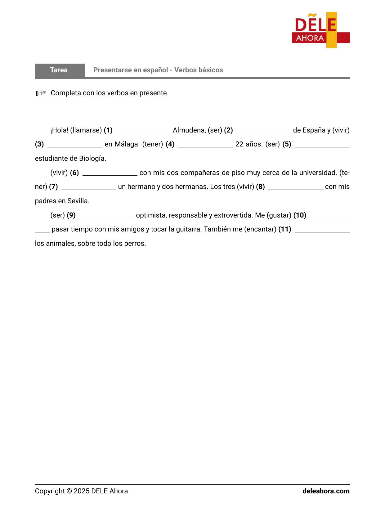 Presentarse en español - Verbos básicos | Gramática