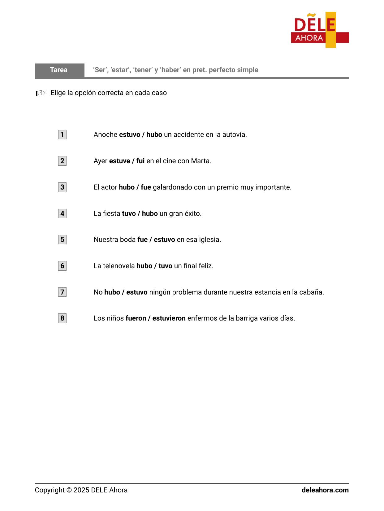 'Ser', 'estar', 'tener' y 'haber' en pret. perfecto ... | Gramática