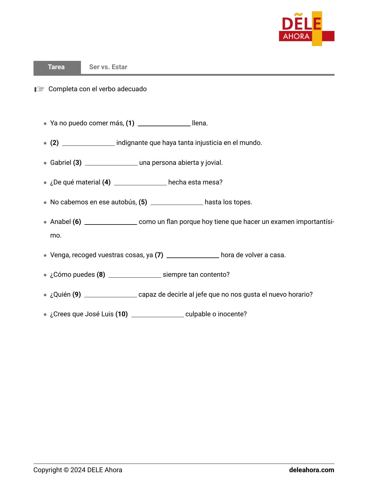 Ser vs. Estar | Gramática • DELE Ahora