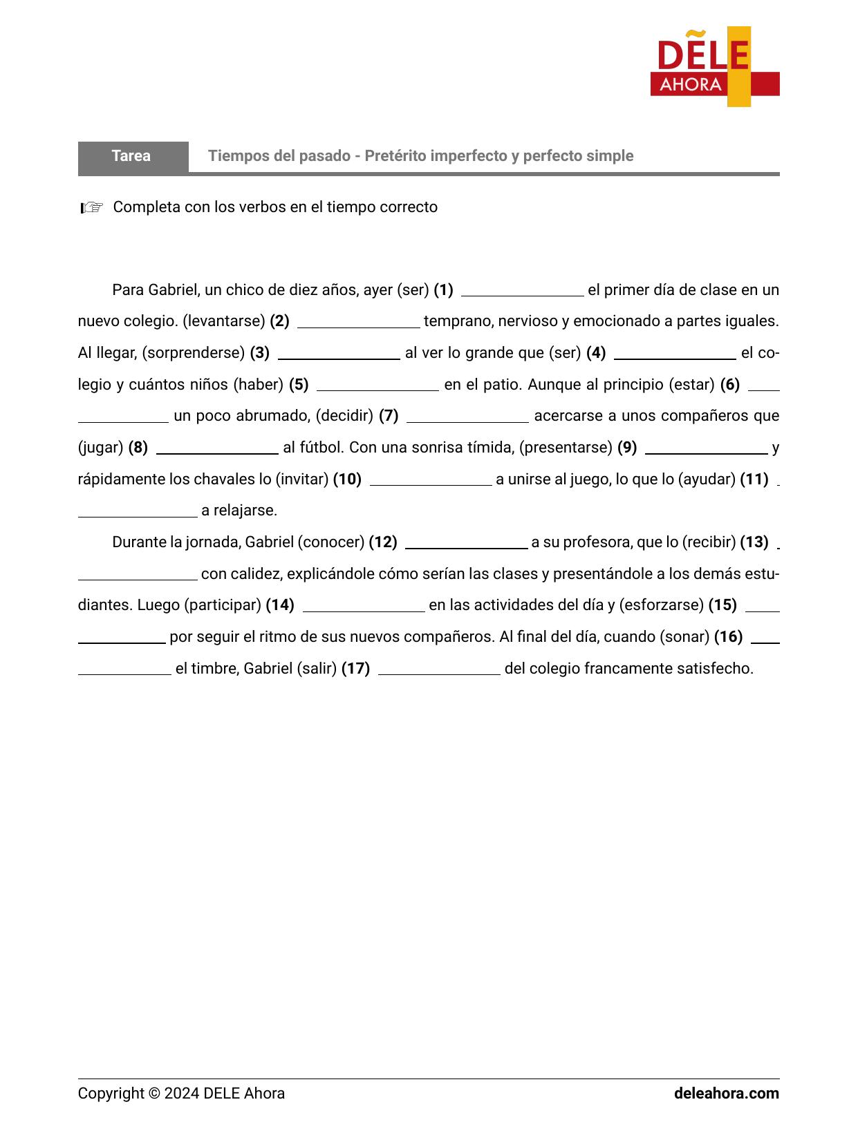 Tiempos del pasado - Pretérito imperfecto y perfecto... | Gramática